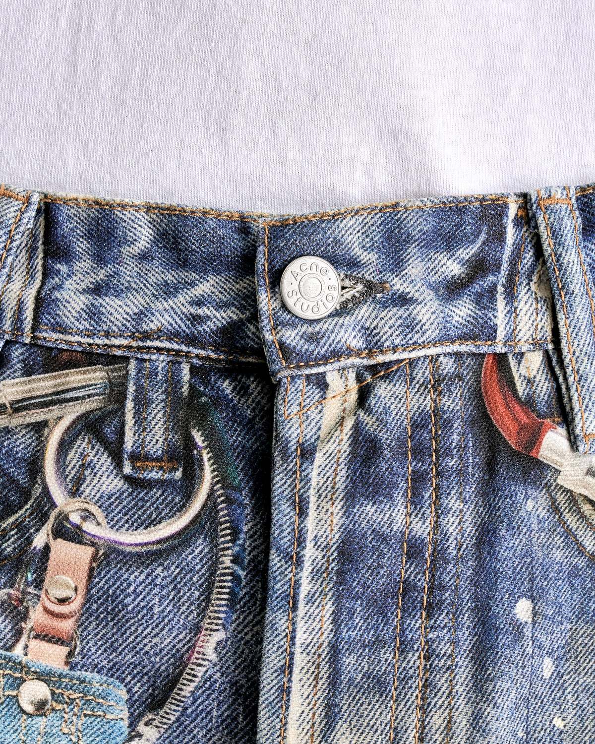 Acne Studios 1981 TLO Keychain Denim - Mid Blue | Garmentory