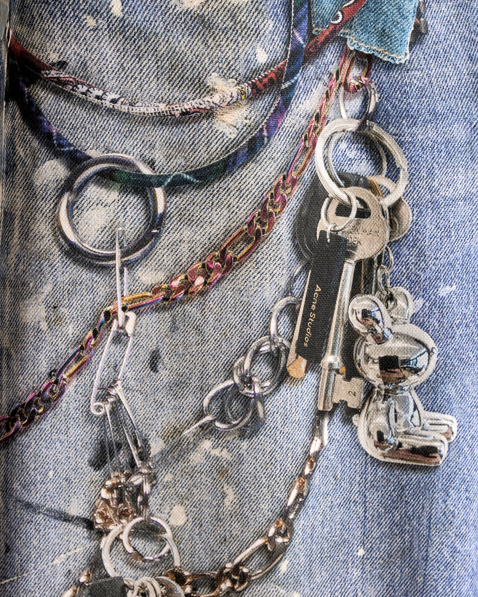 Acne Studios 1981 TLO Keychain Denim - Mid Blue | Garmentory
