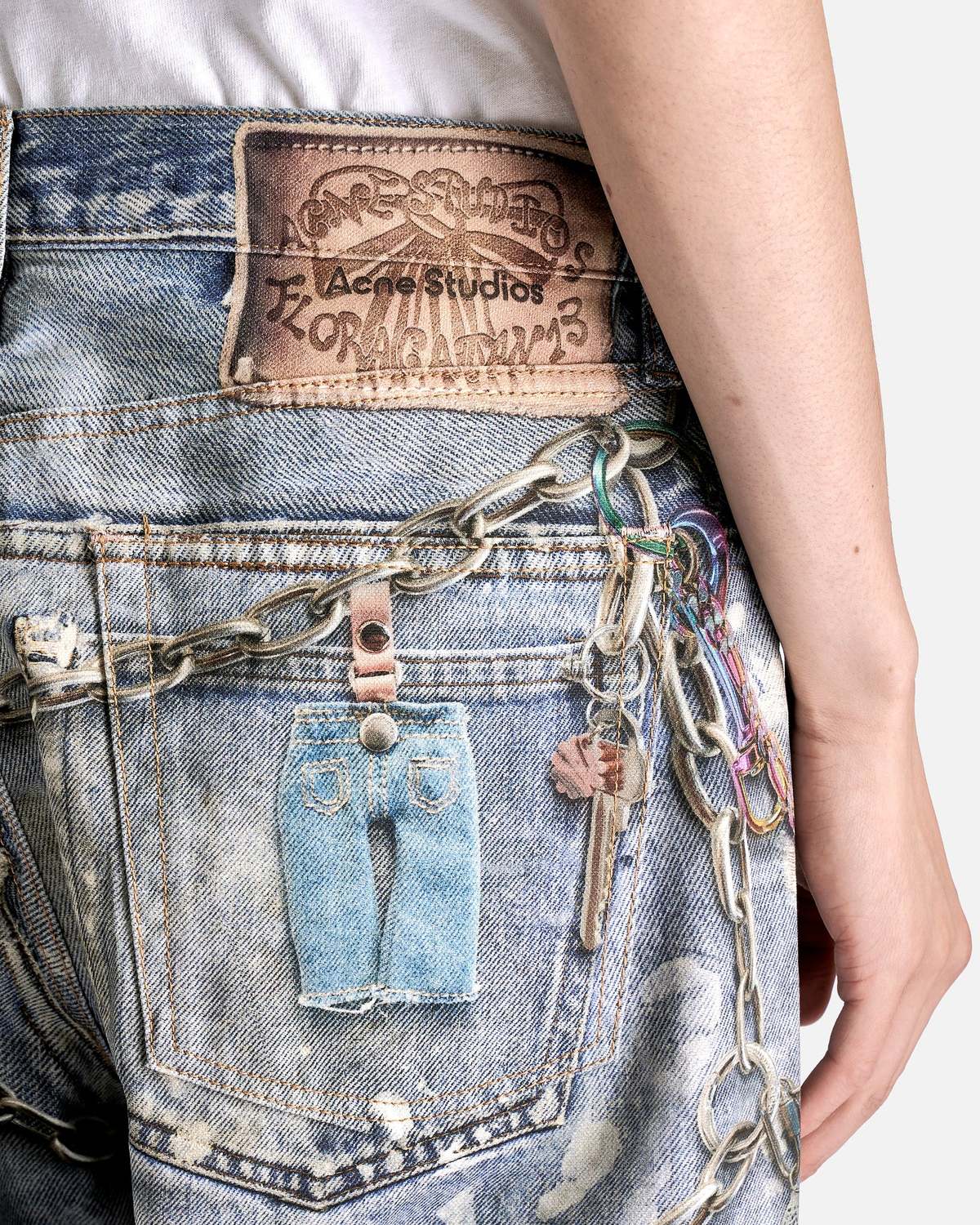 Acne Studios 1981 TLO Keychain Denim - Mid Blue | Garmentory