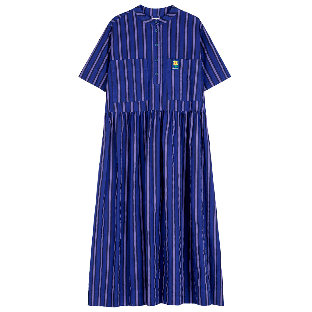 Bobo Choses Woman Loose Fit Dress - Blue Stripes | Garmentory