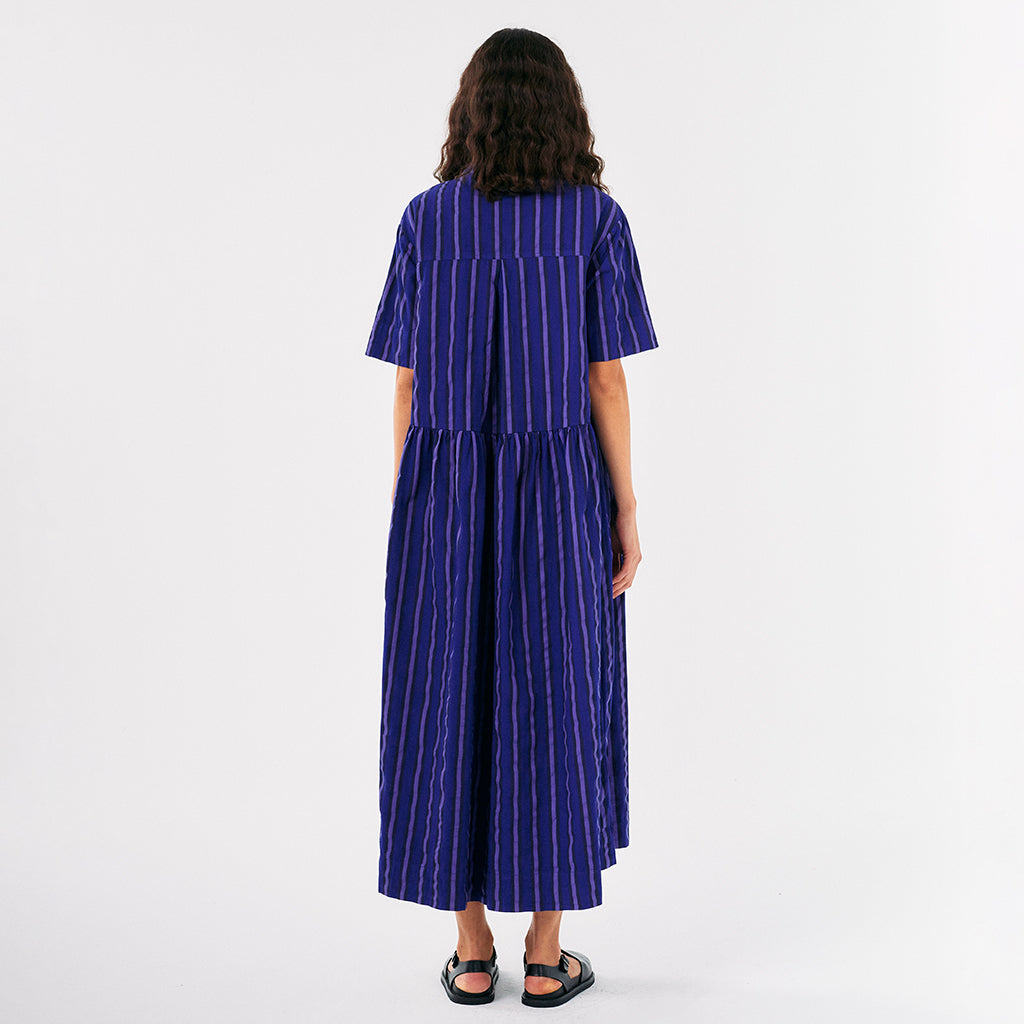 Bobo Choses Woman Loose Fit Dress - Blue Stripes | Garmentory