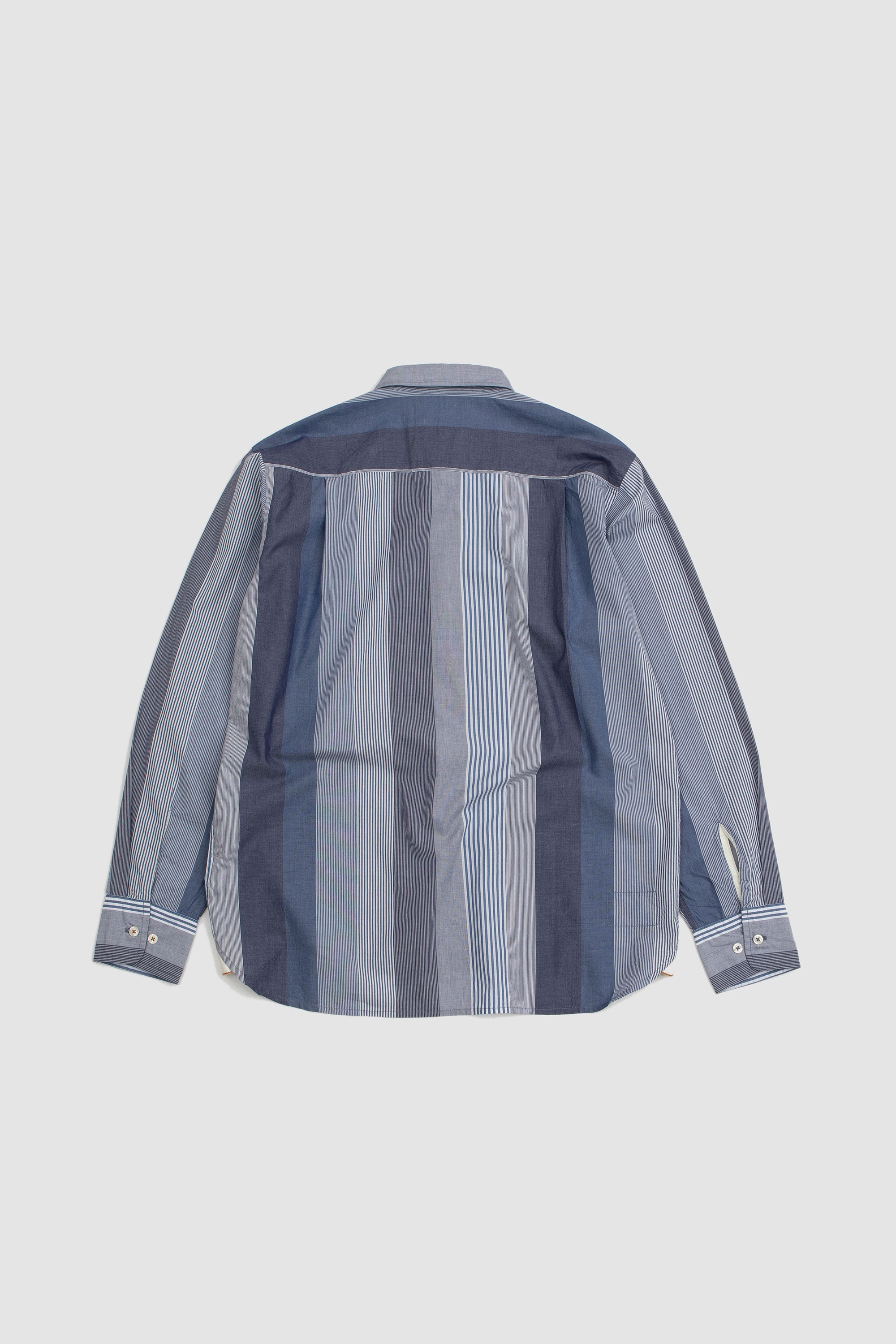Universal Works Square Pocket Multi Stripe Cotton Shirt - Blue | Garmentory