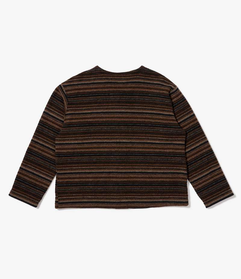Engineered Garments Knit Cardigan - Brown Fair Isle Stripe | Garmentory