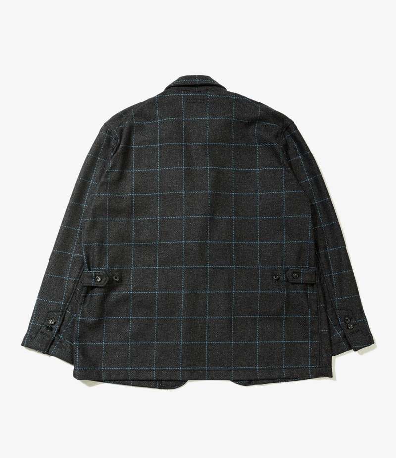 Engineered Garments Wool Poly Windowpane Loiter Jacket - Charcoal/Light ...