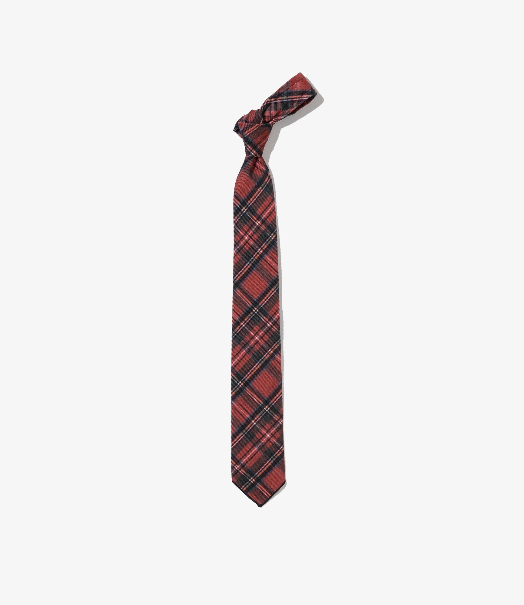 Engineered Garments Corduroy Neck Tie - Red Tartan Check Printed ...