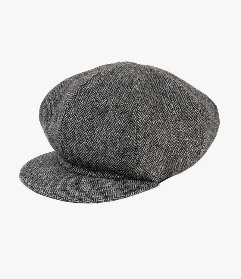 Engineered Garments Poly Wool Herringbone Newsboy Cap - Grey | Garmentory