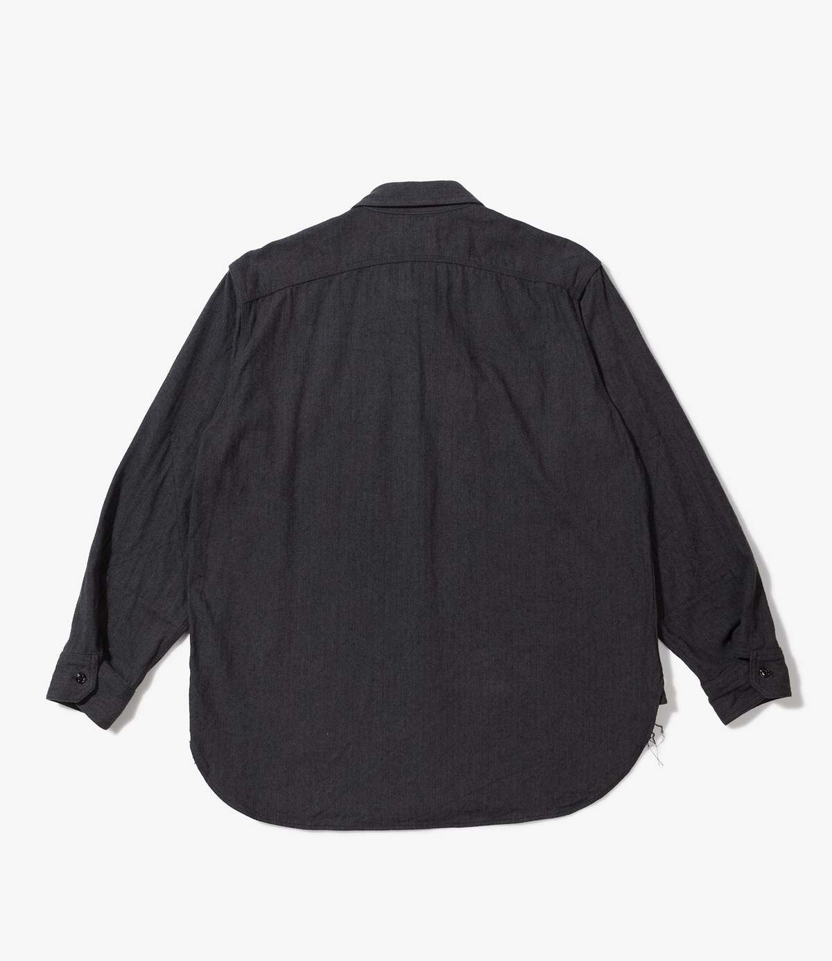 Engineered Garments Cotton Herringbone Flannel Work Shirt - Dark Grey ...