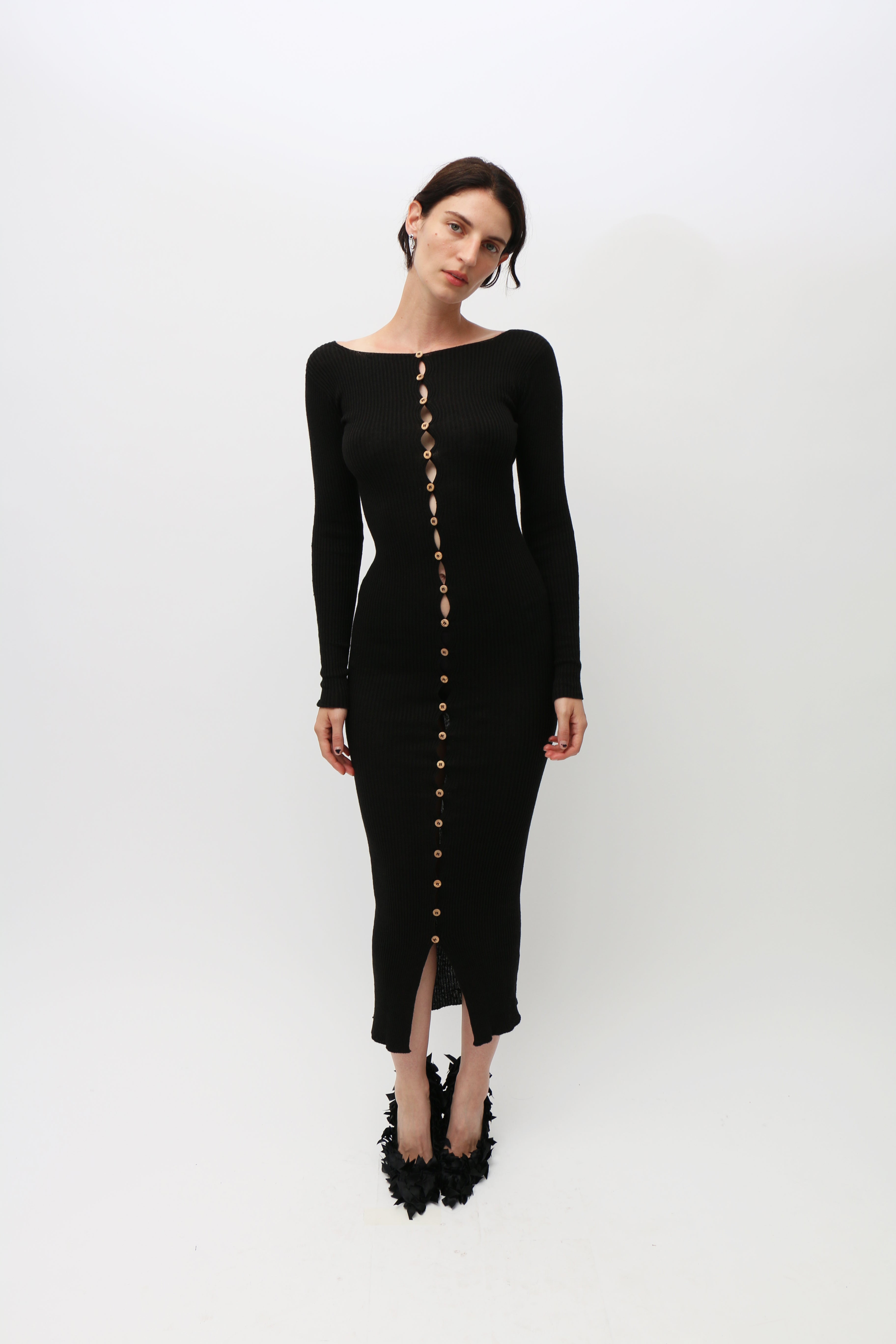 Baserange Black Dande Dress - Black | Garmentory