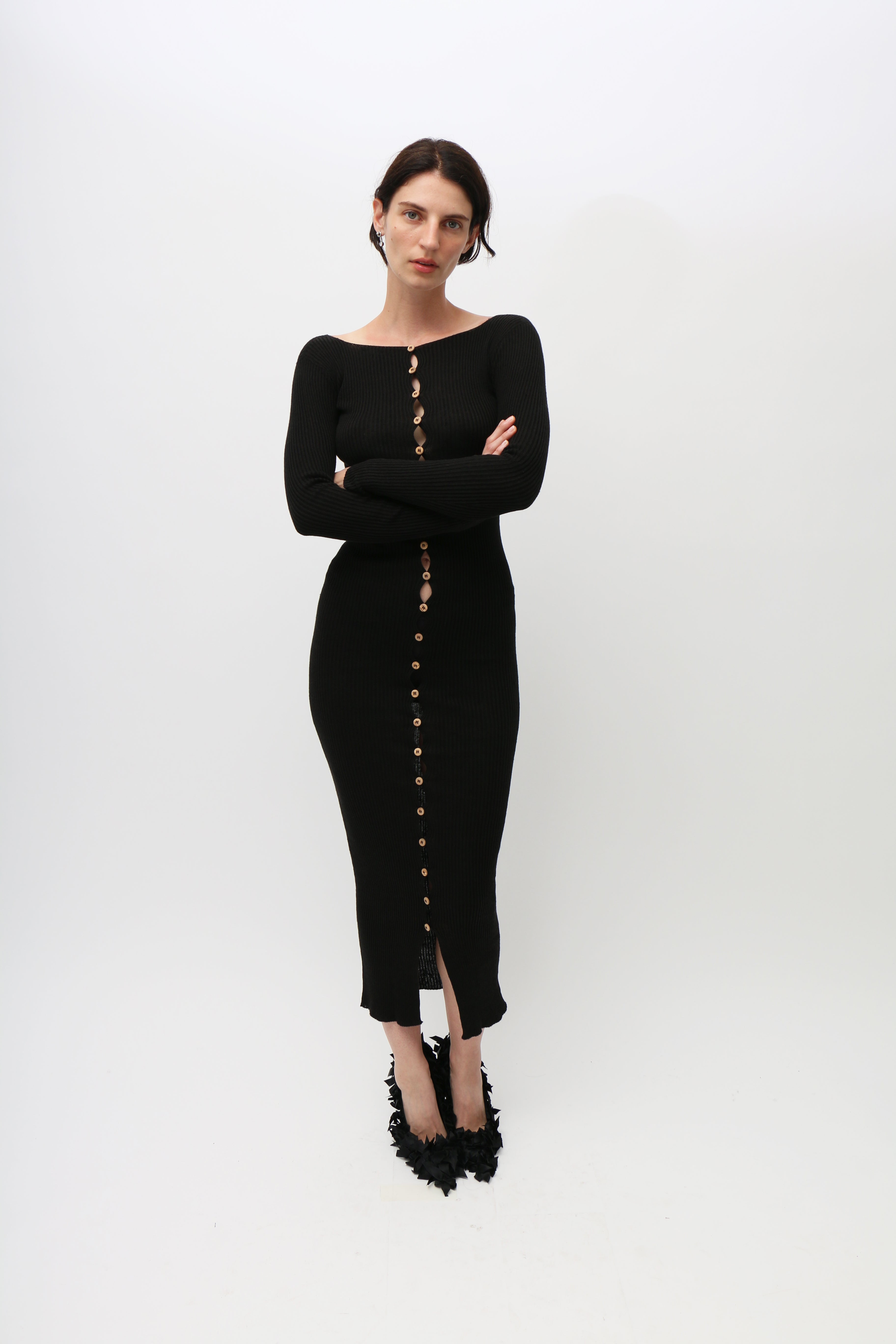 Baserange Black Dande Dress - Black | Garmentory
