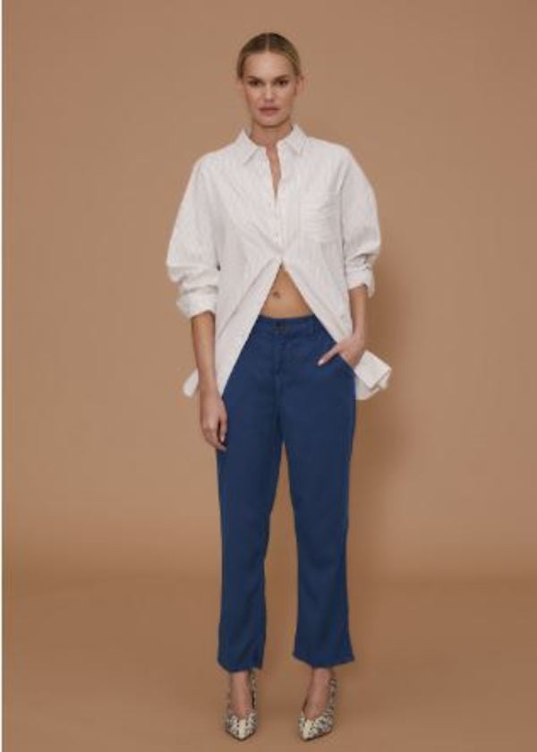 Le Jean Sloan Slim Trouser - Sandwashed Navy | Garmentory