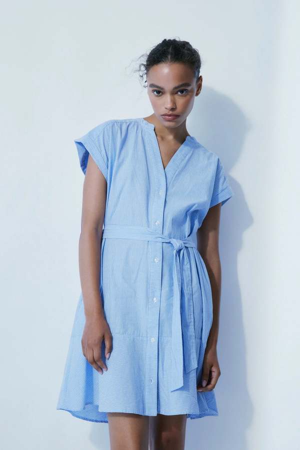 Melissa Nepton Robe Maeva - Chambray Stripe | Garmentory