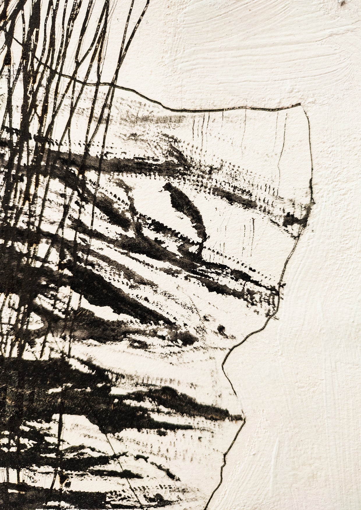 Berenik MIXED TECHNIQUES PAINTING - Cream/Black | Garmentory