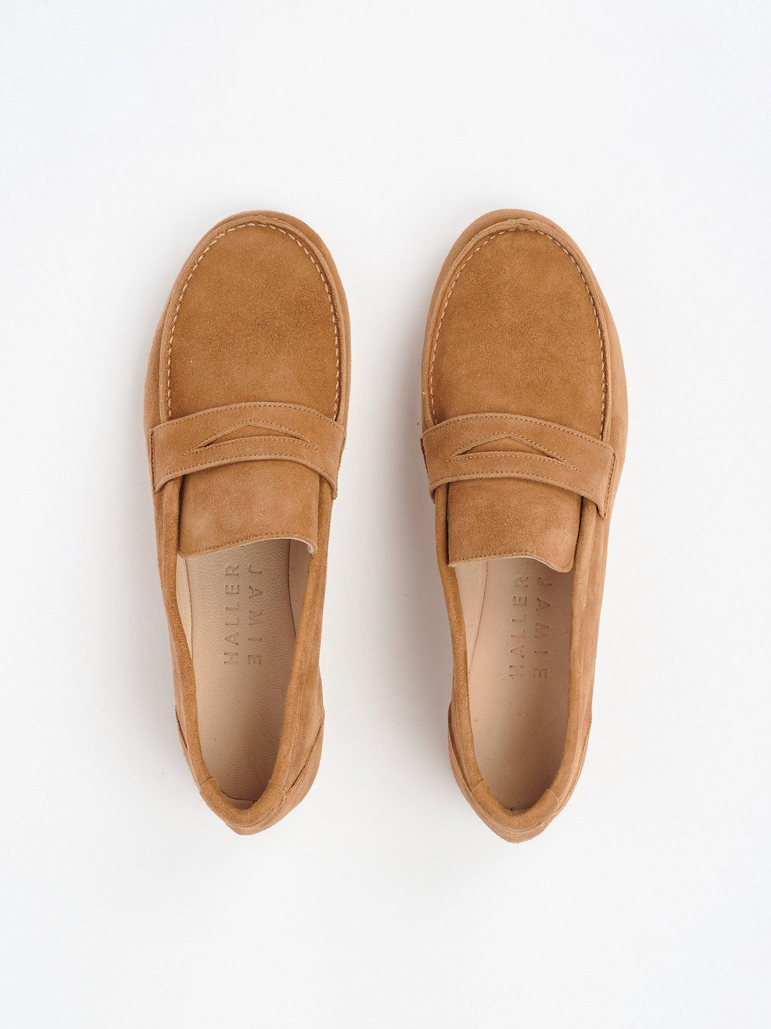 Jamie Haller Suede Penny Loafer - Clove | Garmentory