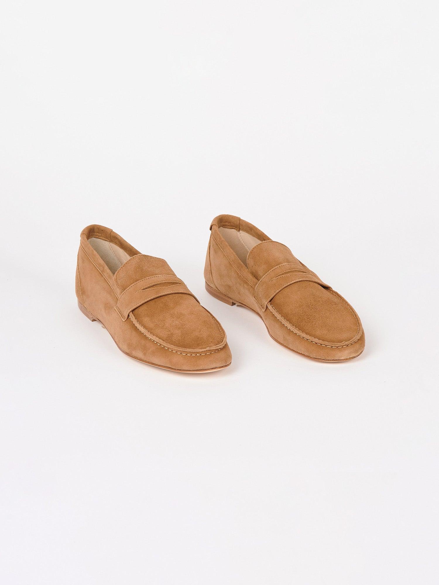 Jamie Haller Suede Penny Loafer - Clove | Garmentory