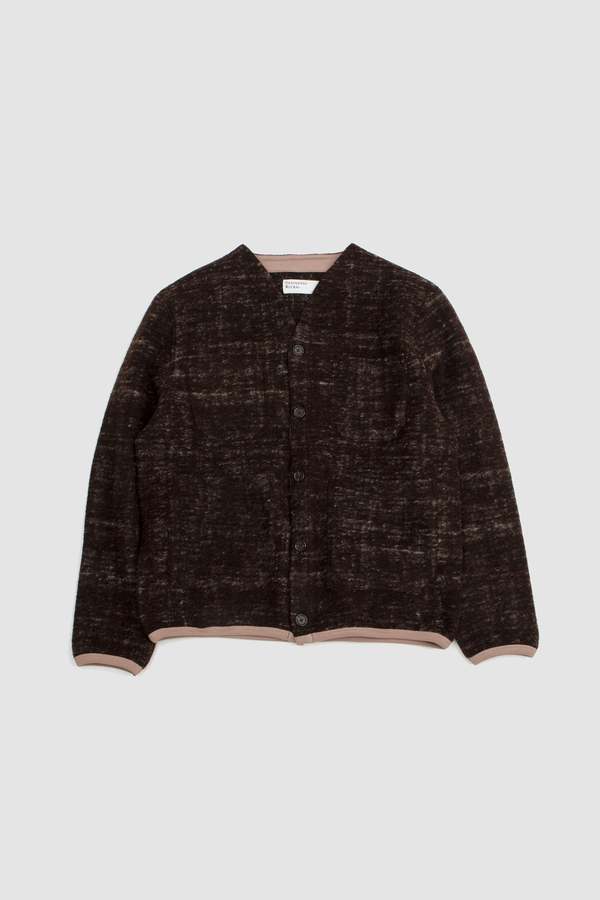 Universal Works Marble Fleece Cardigan - Brown | Garmentory
