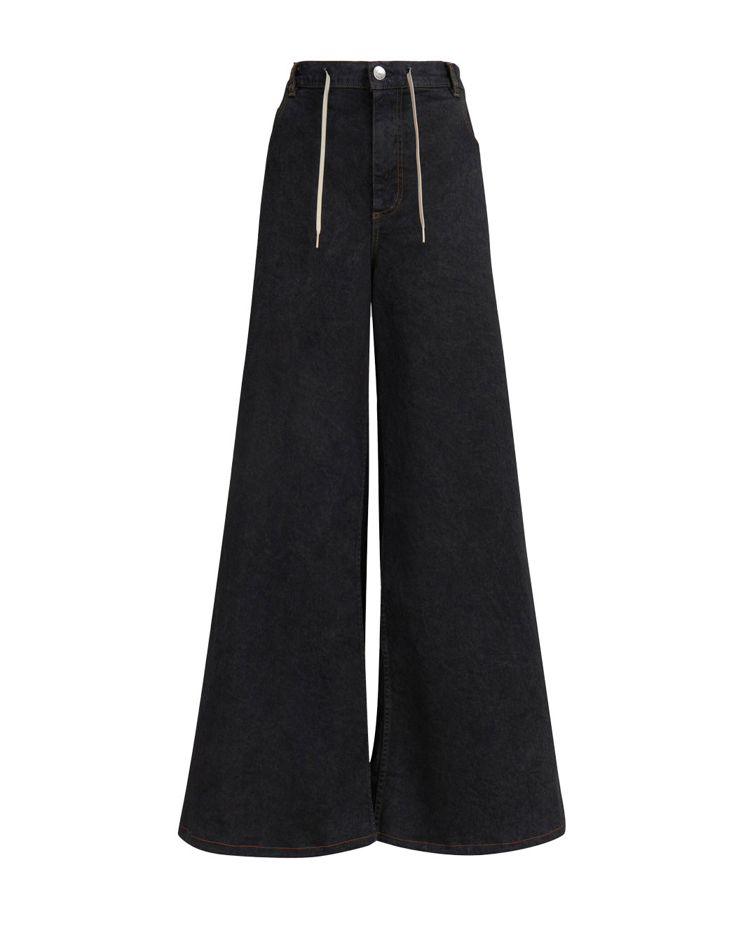 Marni Wide-Leg Jeans - Black Marble Denim | Garmentory