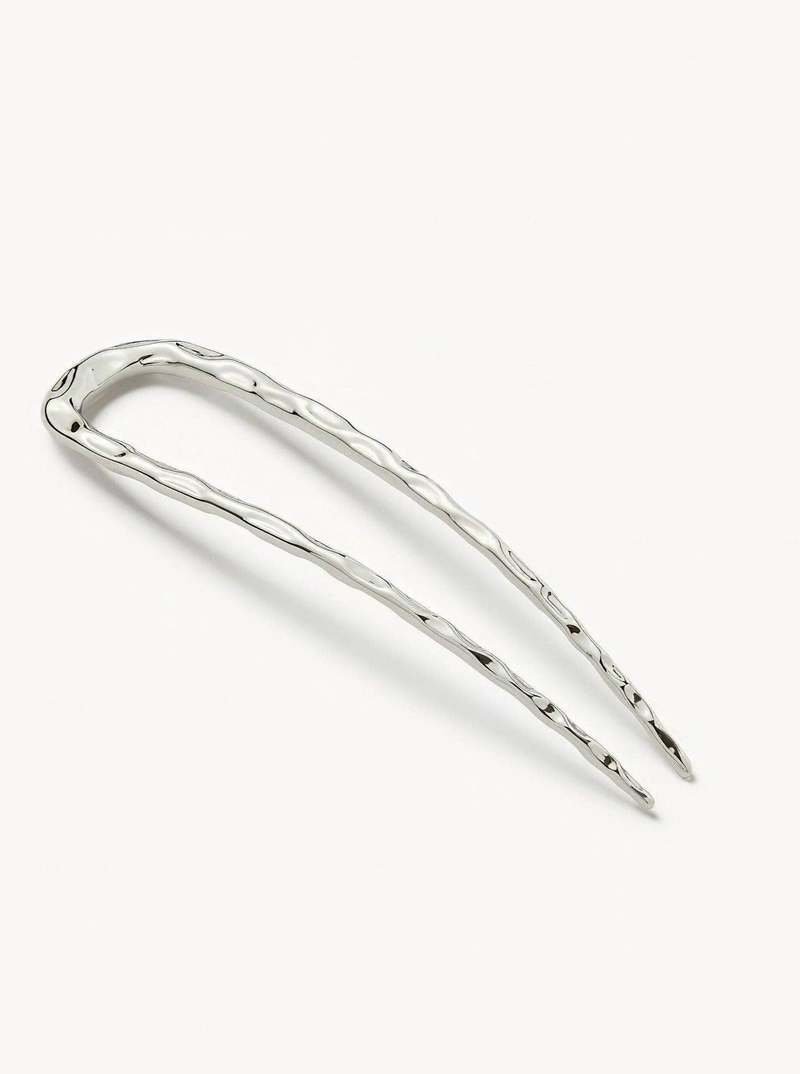 Machete Midi Wavy French Hair Pin - Silver | Garmentory