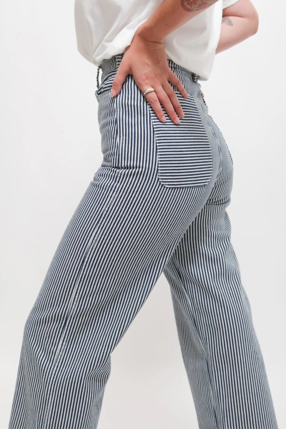 Gravel & Gold Conductor Stripe Placer Pants - Hickory Stripe | Garmentory