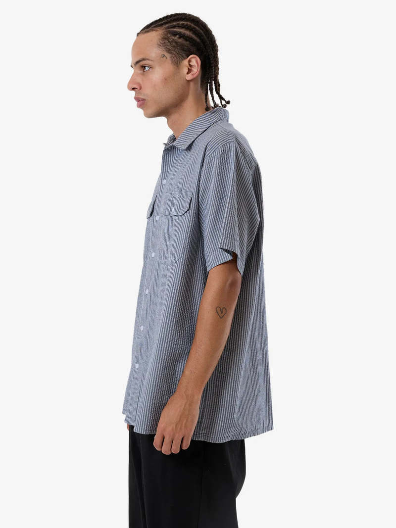 Thrills Short Sleeve Work Shirt - Union Stripe | Garmentory
