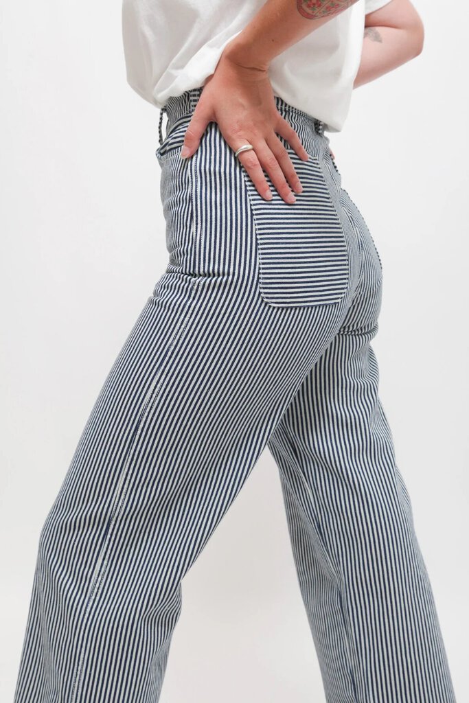 Gravel & Gold Conductor Stripe Placer Pants - Navy/White | Garmentory