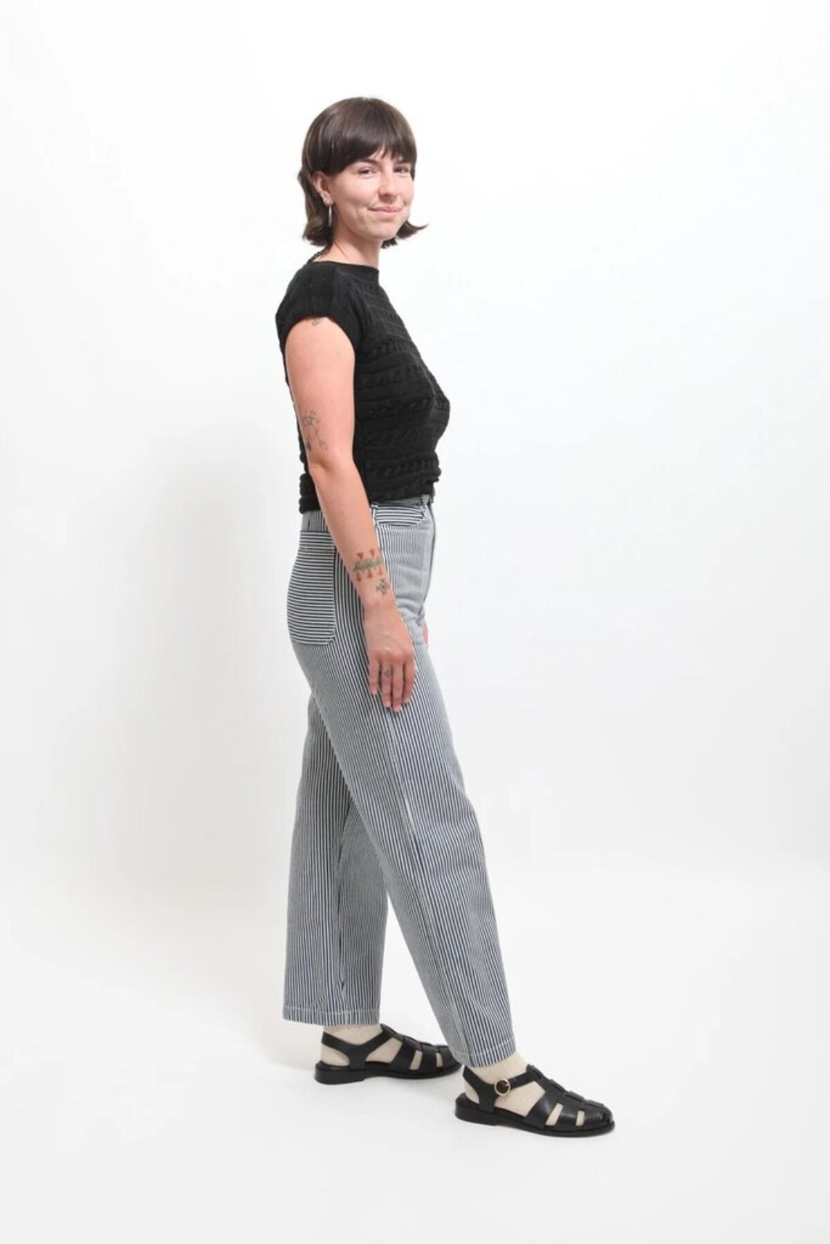 Gravel & Gold Conductor Stripe Placer Pants - Navy/White | Garmentory