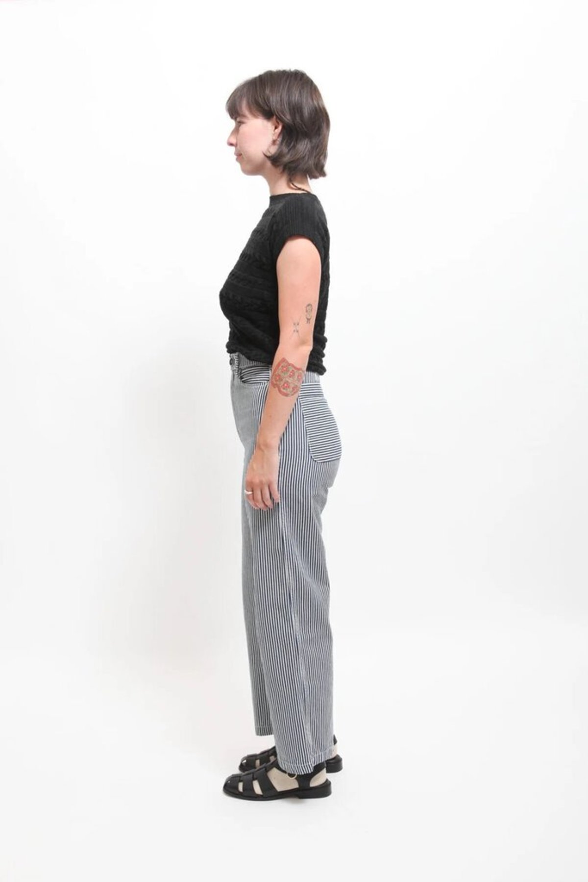 Gravel & Gold Conductor Stripe Placer Pants - Navy/White | Garmentory