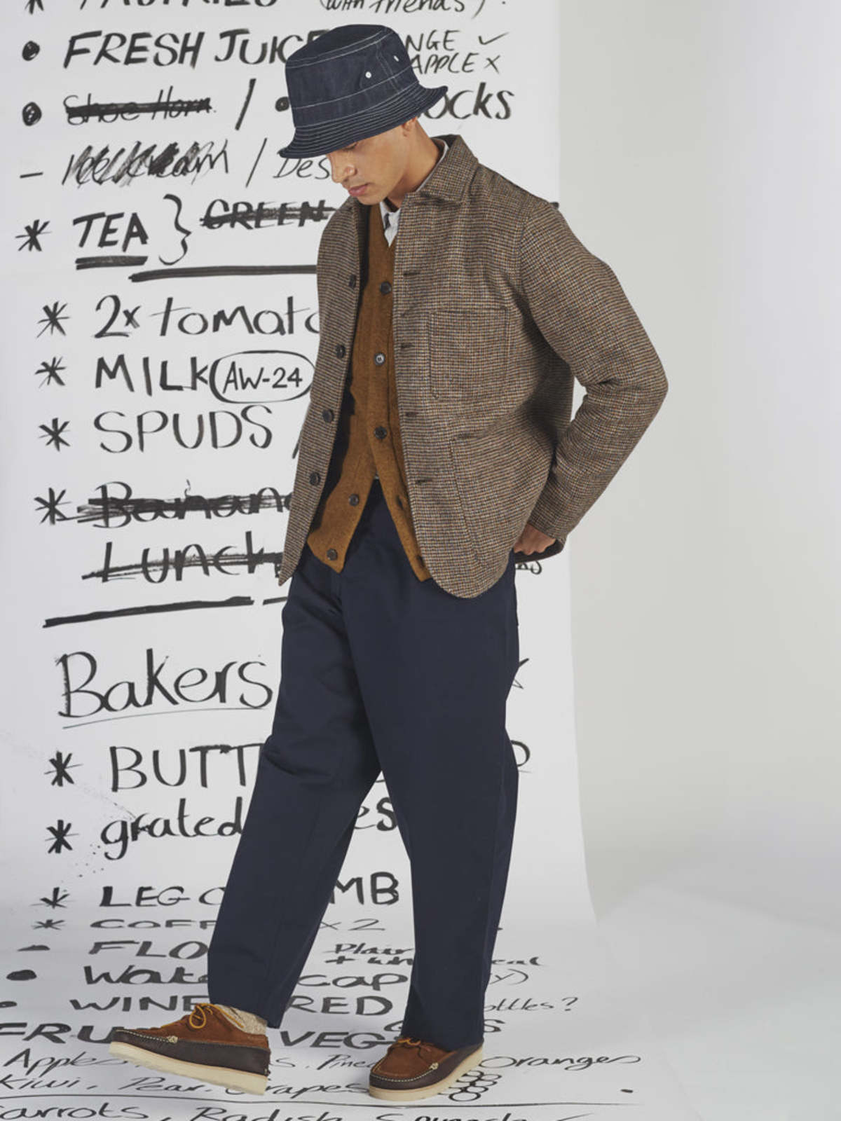 Universal Works Harris Tweed Bakers Jacket - Brown | Garmentory