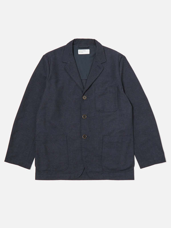 Universal Works Three Button Jacket - Birdseye Tweed Navy | Garmentory