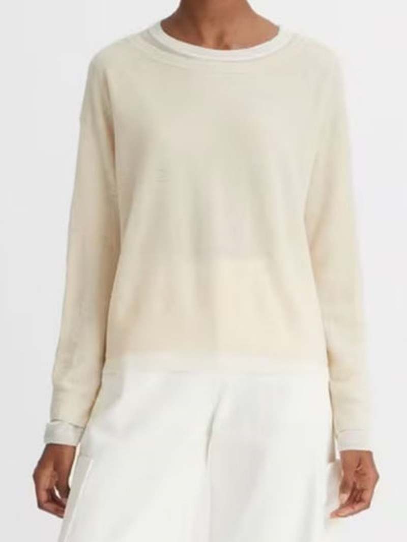 VINCE Double Layer Sweater - Ivory | Garmentory