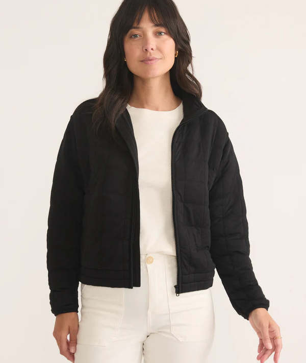 Marine Layer Corbet Quilted Jacket - Black | Garmentory