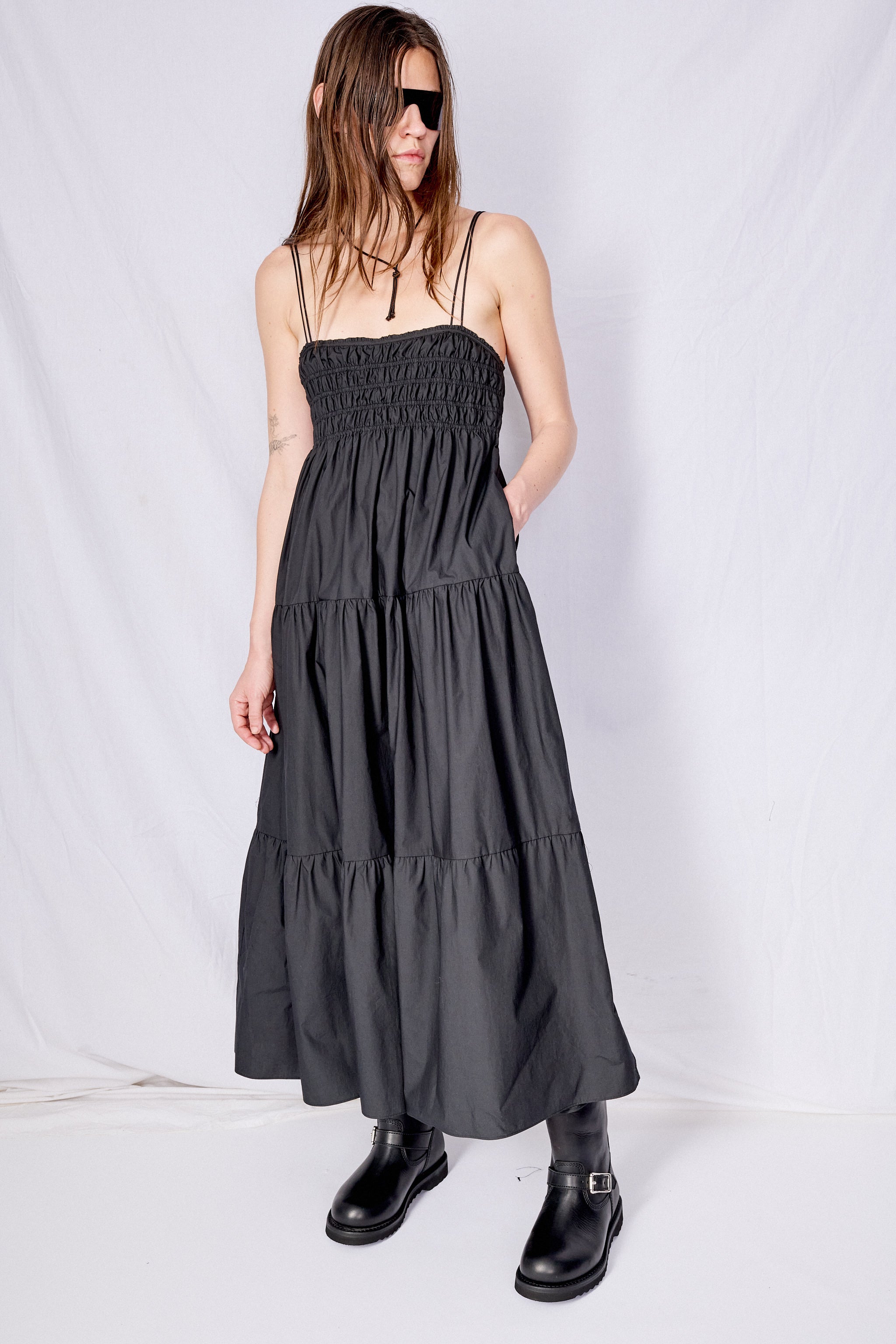 Assembly Cotton Ruffle Dress - Black | Garmentory