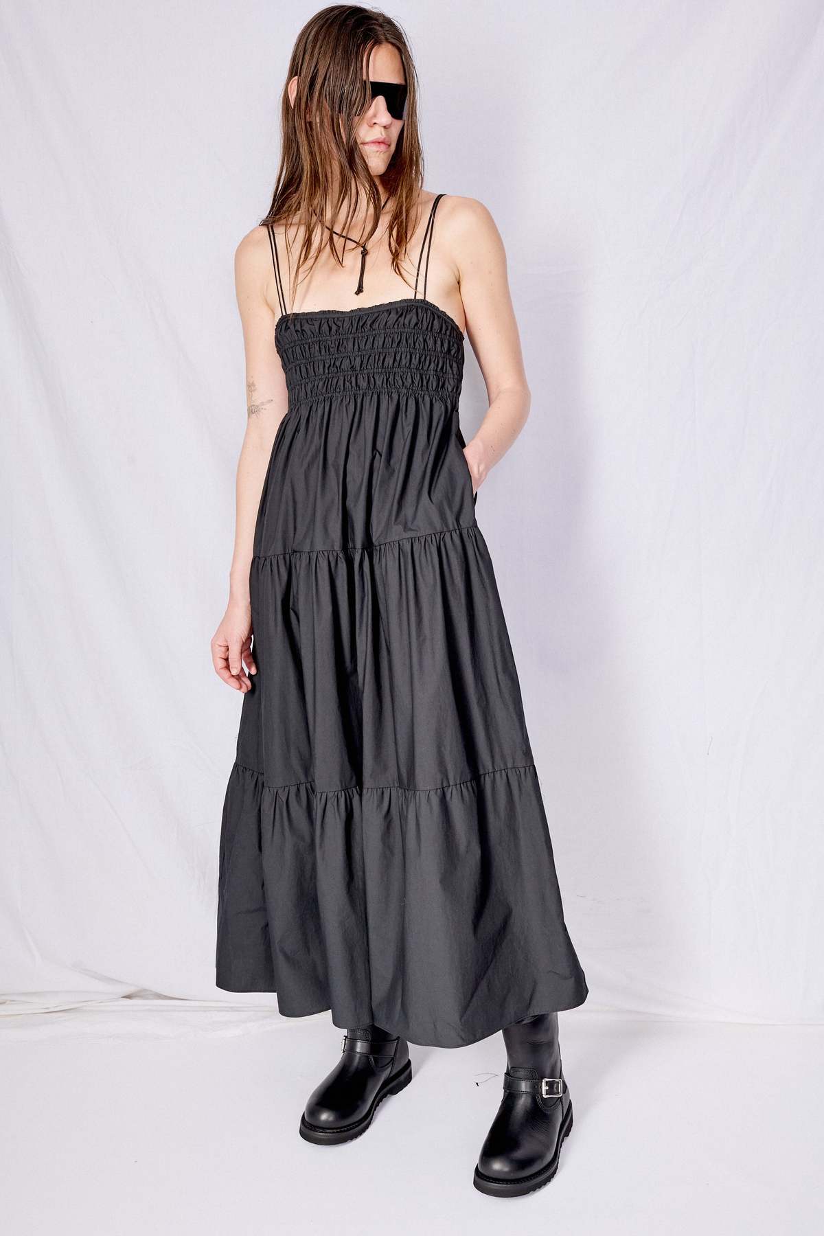 Assembly Cotton Ruffle Dress - Black | Garmentory