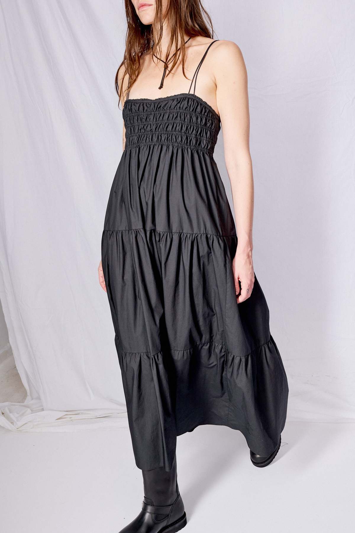 Assembly Cotton Ruffle Dress - Black | Garmentory