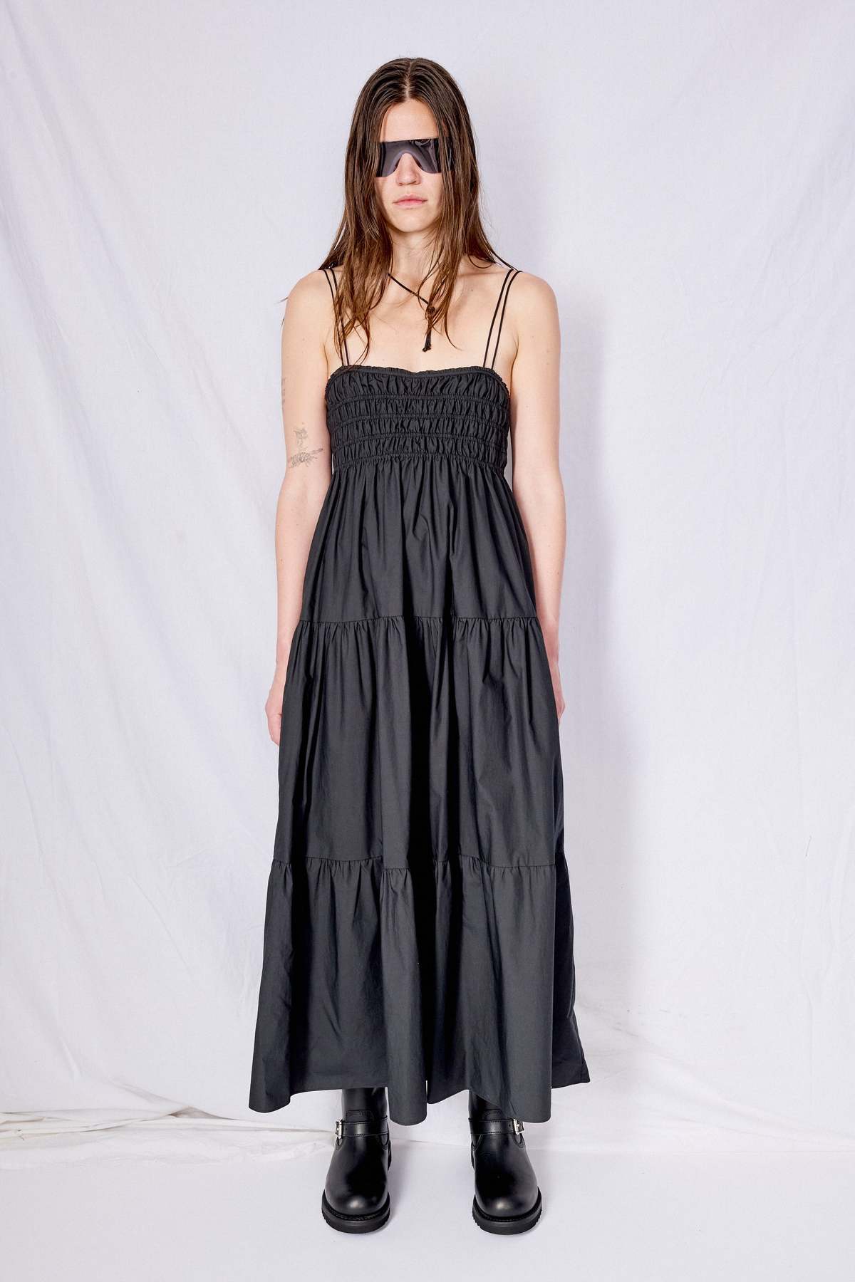 Assembly Cotton Ruffle Dress - Black | Garmentory