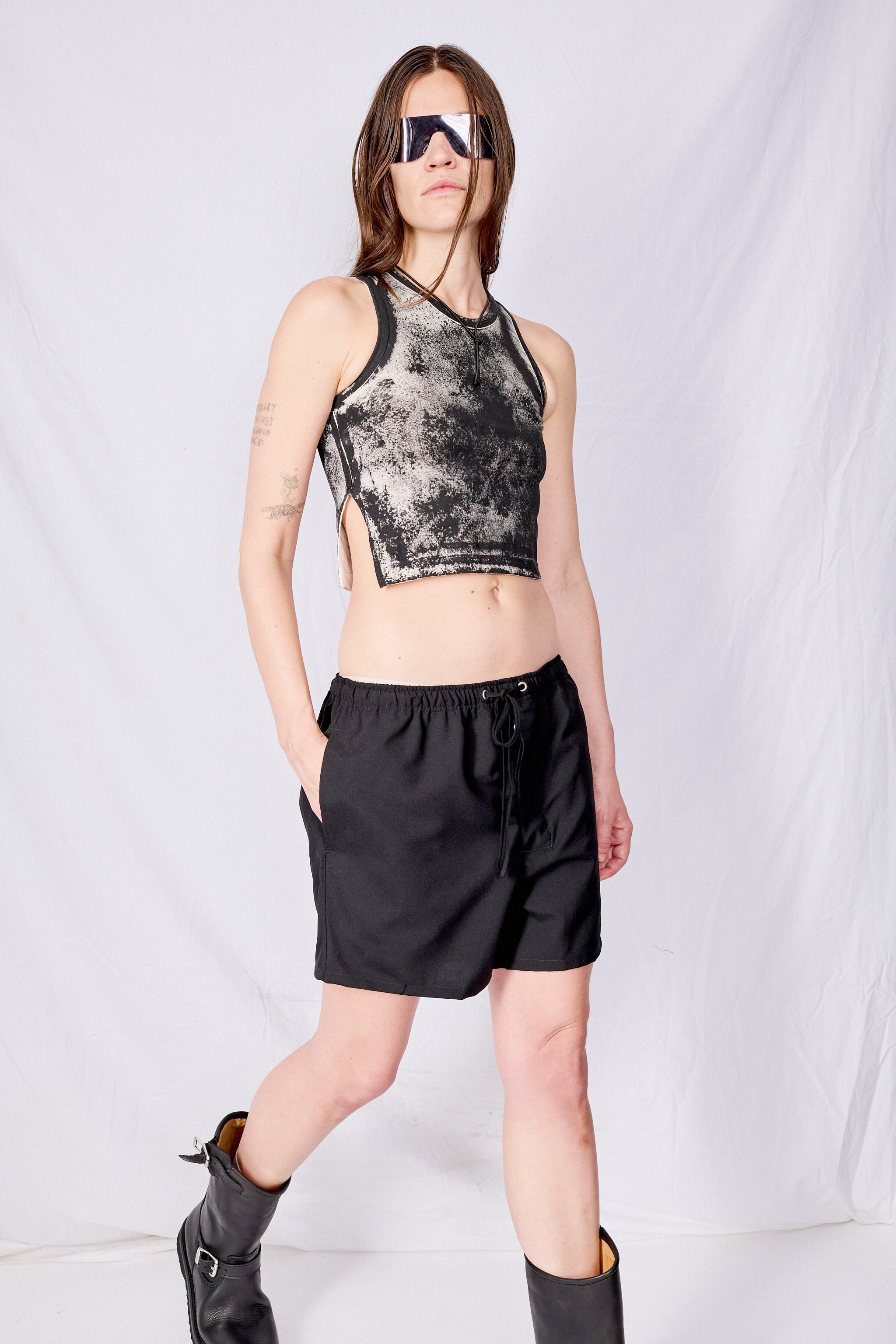 Assembly Roller Stretch Tank - White/Black | Garmentory