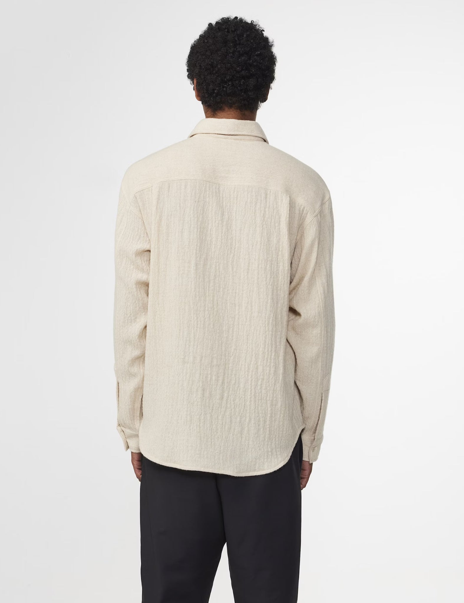 NN07 Adwin Relaxed Fit Wool Blend Overshirt - Ecru | Garmentory