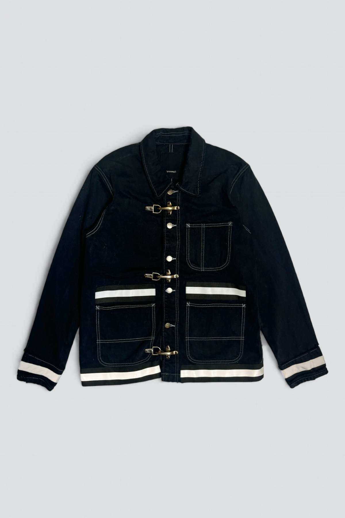 Assembly Fireman Field Coat - Black Contrast Stitch Denim | Garmentory
