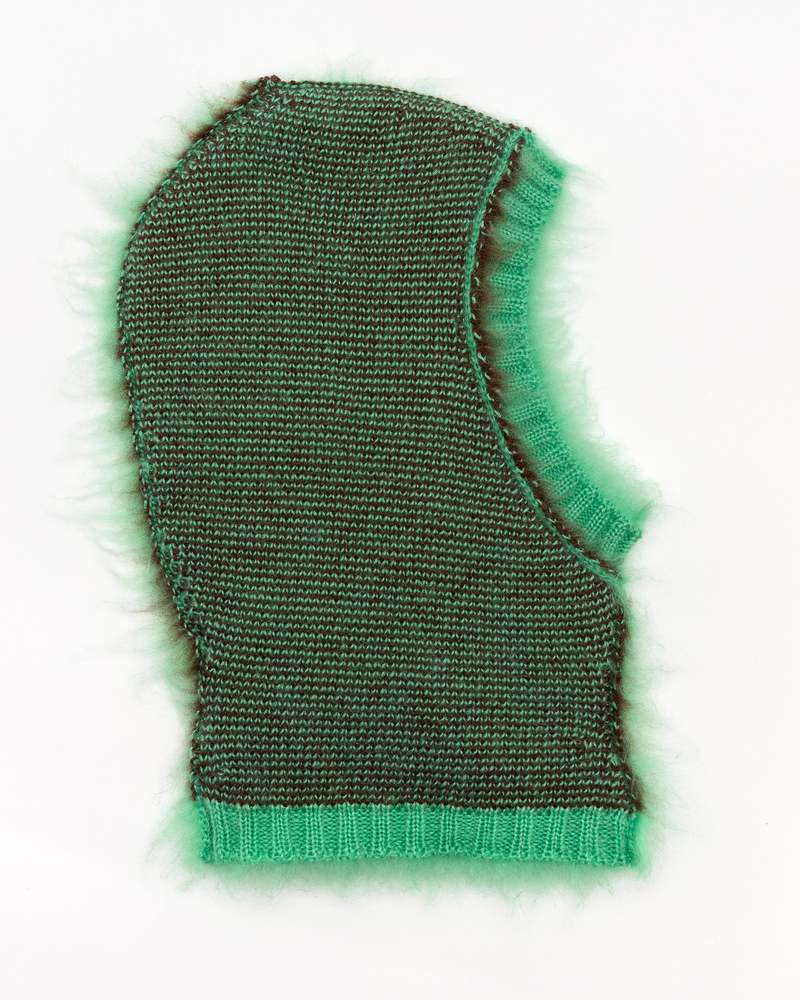 CRAIG GREEN Brushed Mohair Mask - Brown/Mint | Garmentory