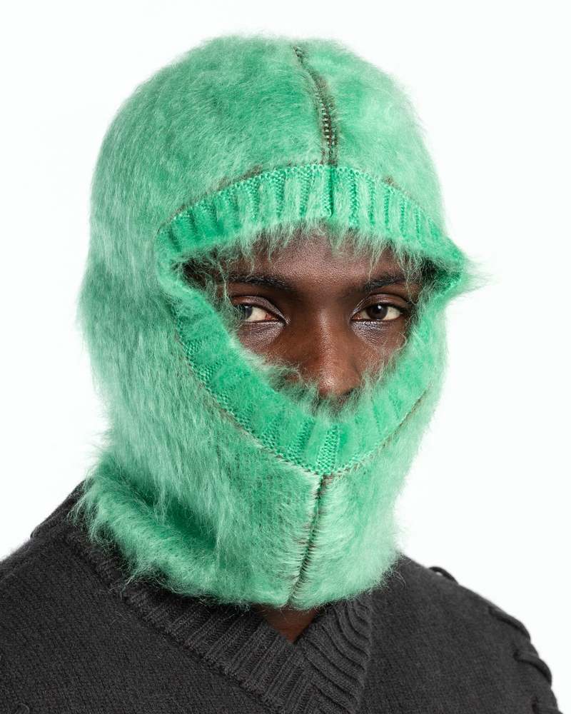 CRAIG GREEN Brushed Mohair Mask - Brown/Mint | Garmentory