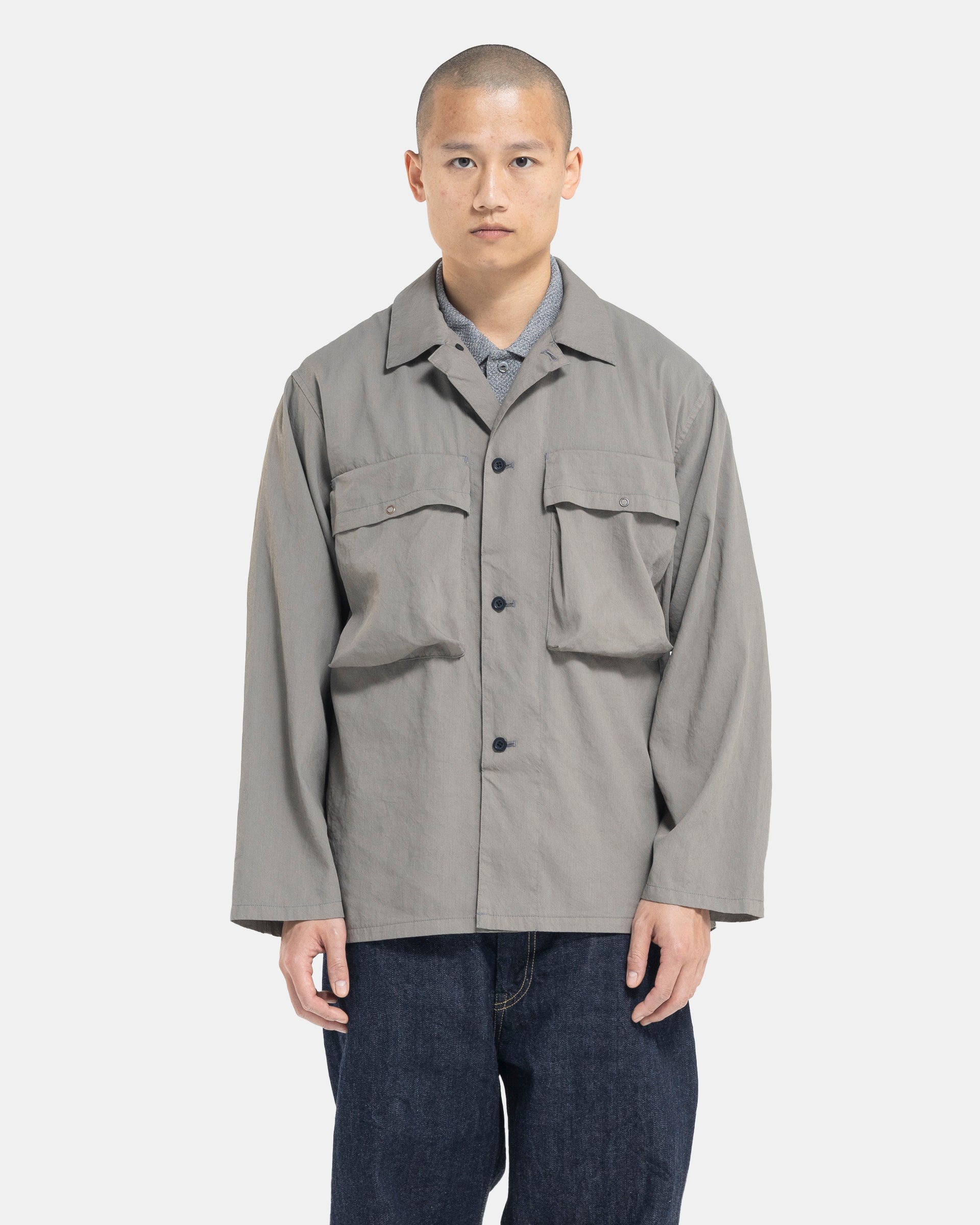 Still By Hand Garment-dye Shirt Jacket - Greige | Garmentory