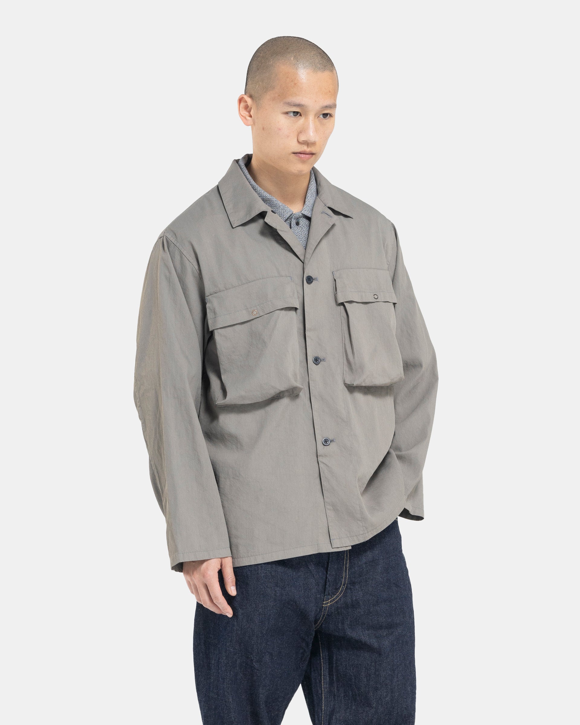 Still By Hand Garment-dye Shirt Jacket - Greige | Garmentory