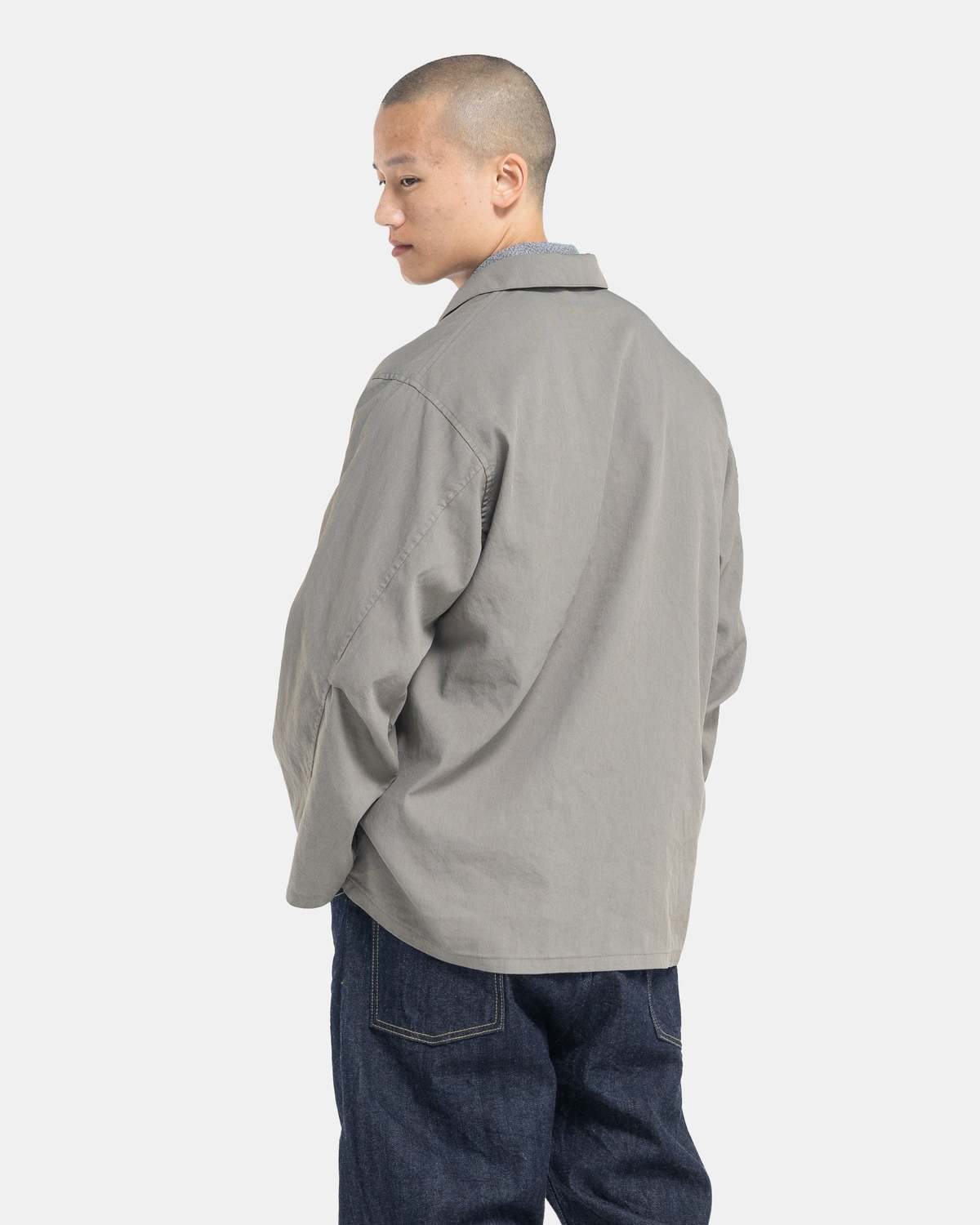 Still By Hand Garment-dye Shirt Jacket - Greige | Garmentory