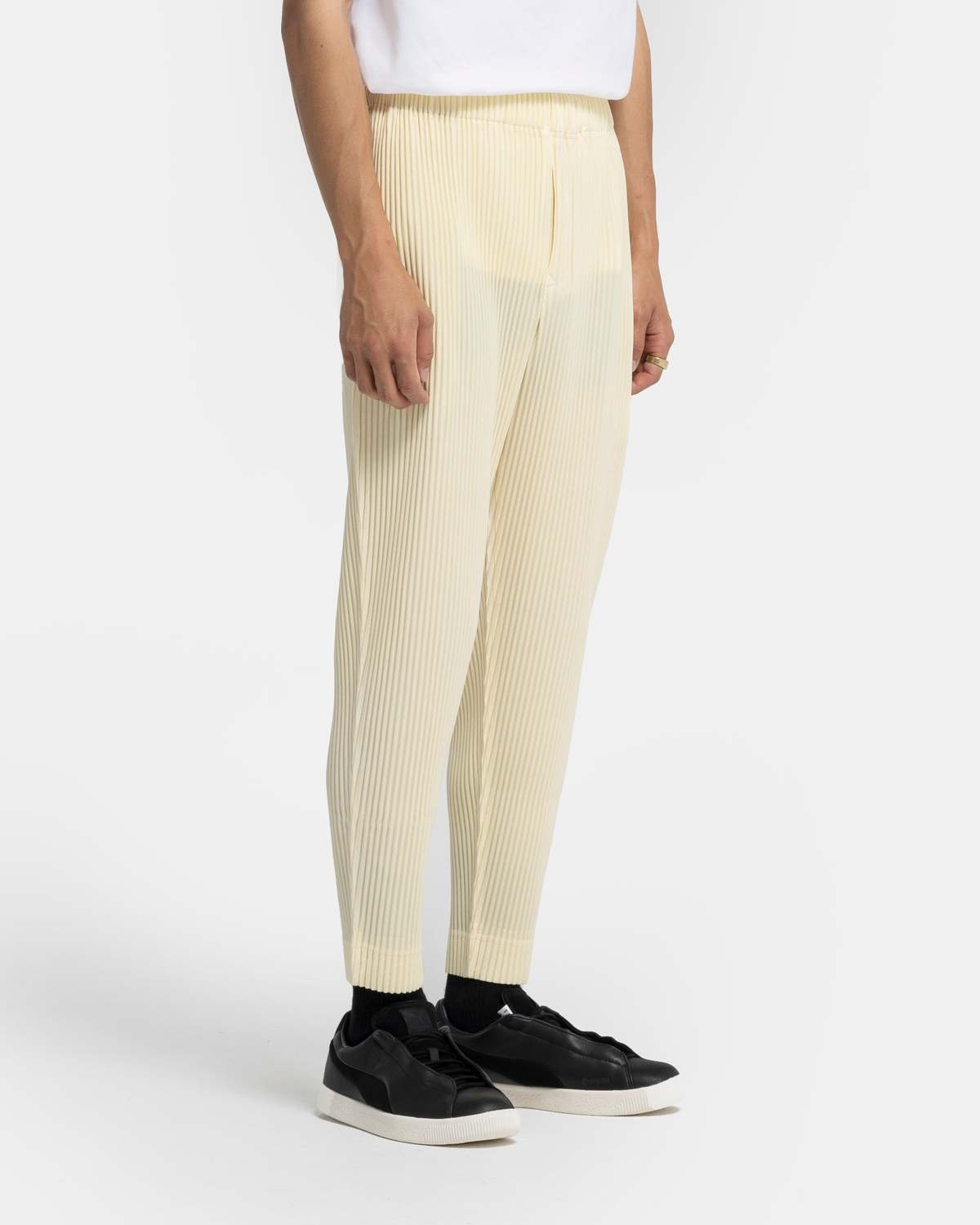 HOMME PLISSE ISSEY MIYAKE MC July Pants Light Yellow Garmentory