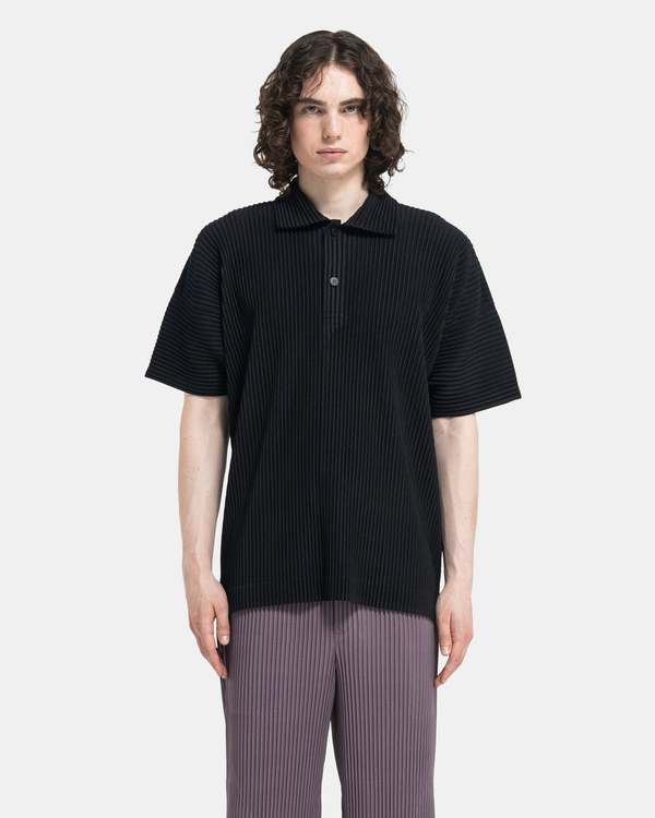 HOMME PLISSE ISSEY MIYAKE MC May Polo - Black | Garmentory