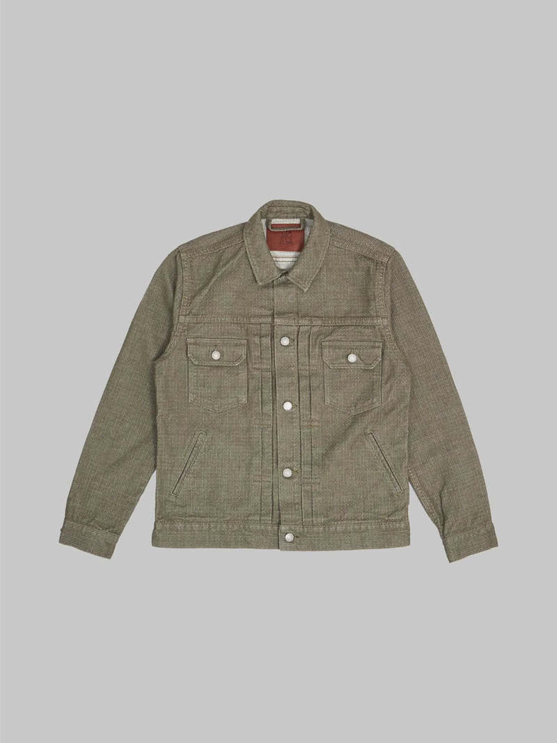 Pure Blue Japan Sashiko Type II Jacket - Olive | Garmentory