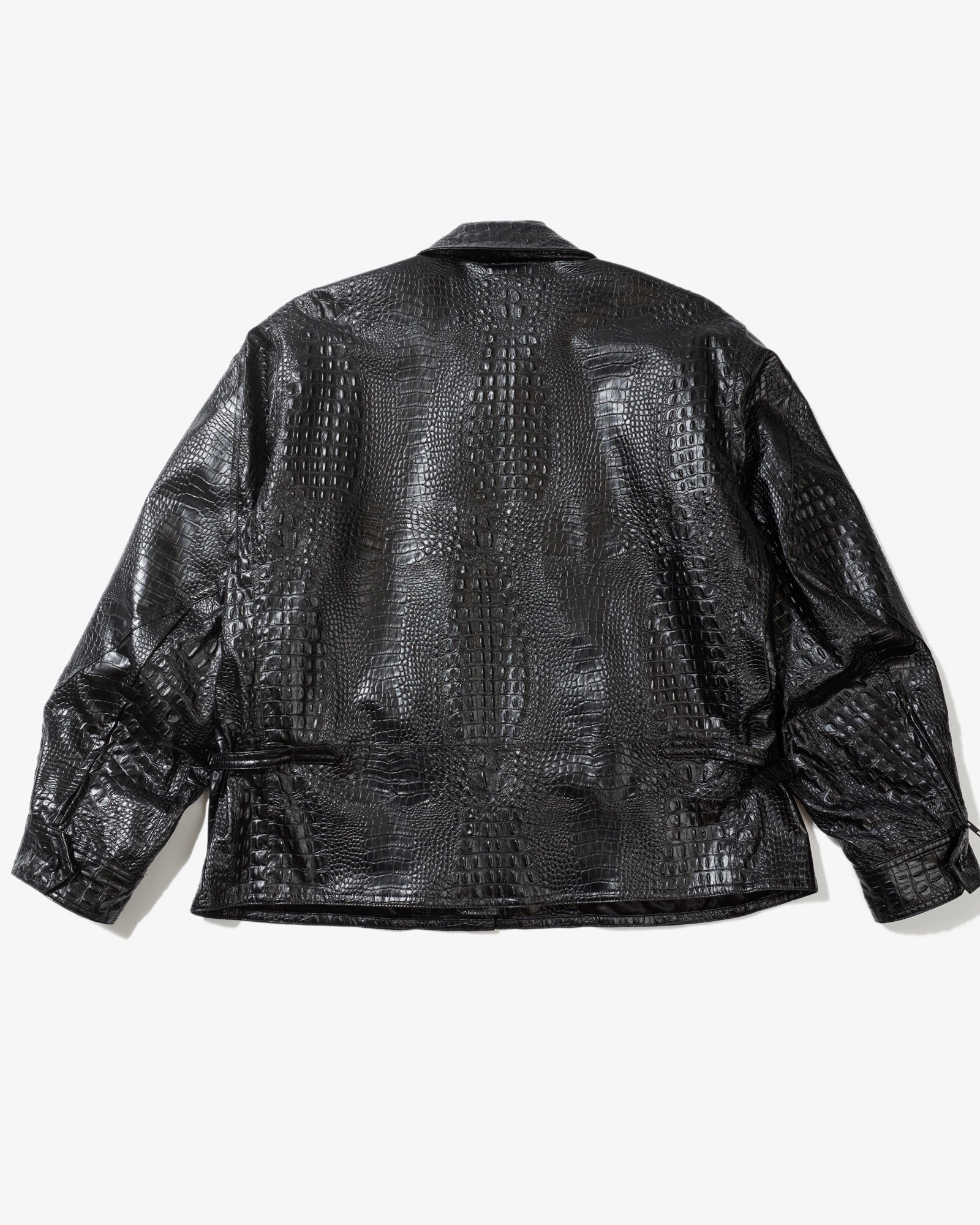 Engineered Garments G8 Alligator Embossed Fake Leather Jacket - Black ...