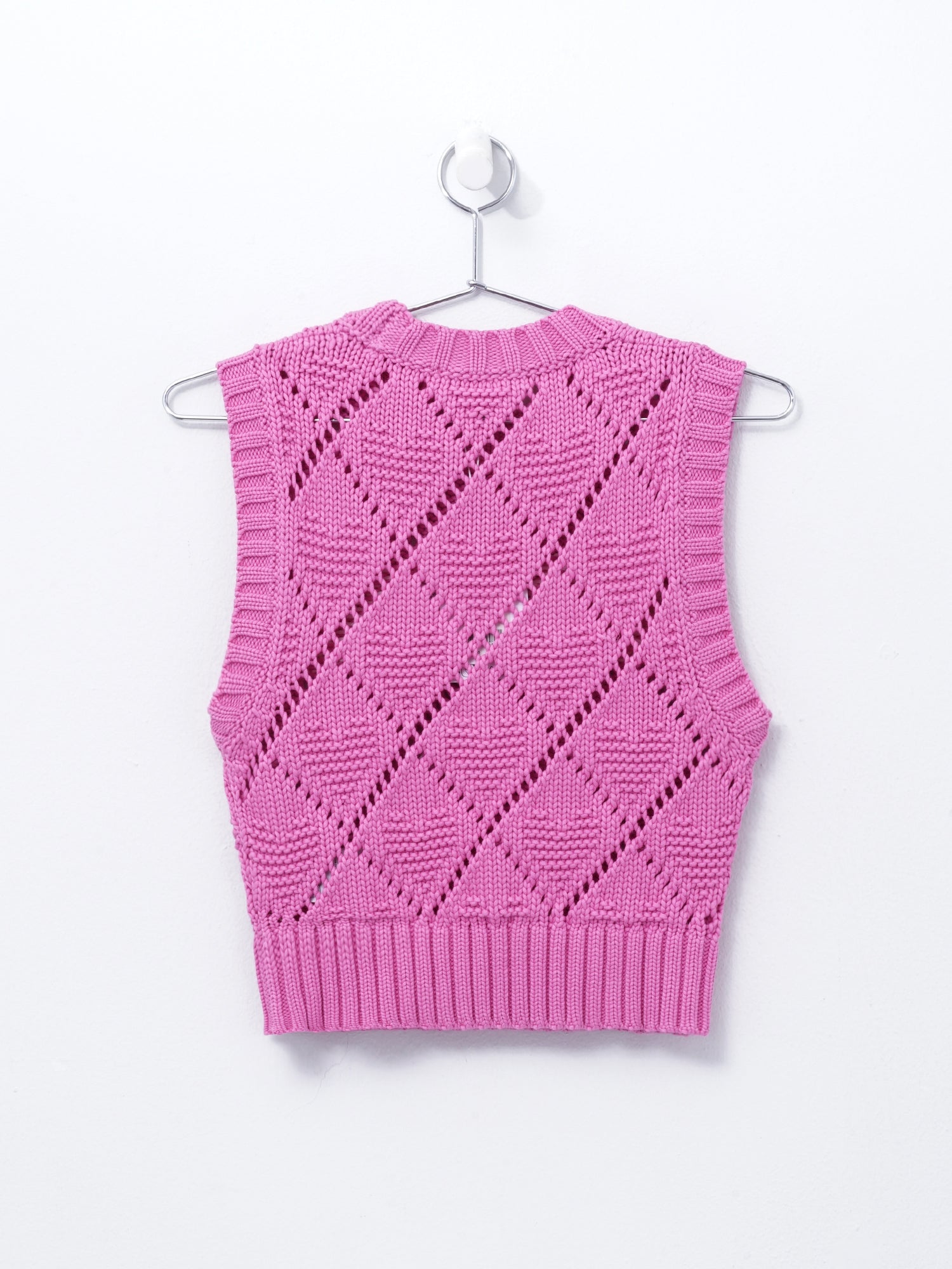 Ganni Cotton Rope Short Vest - Rose Violet | Garmentory
