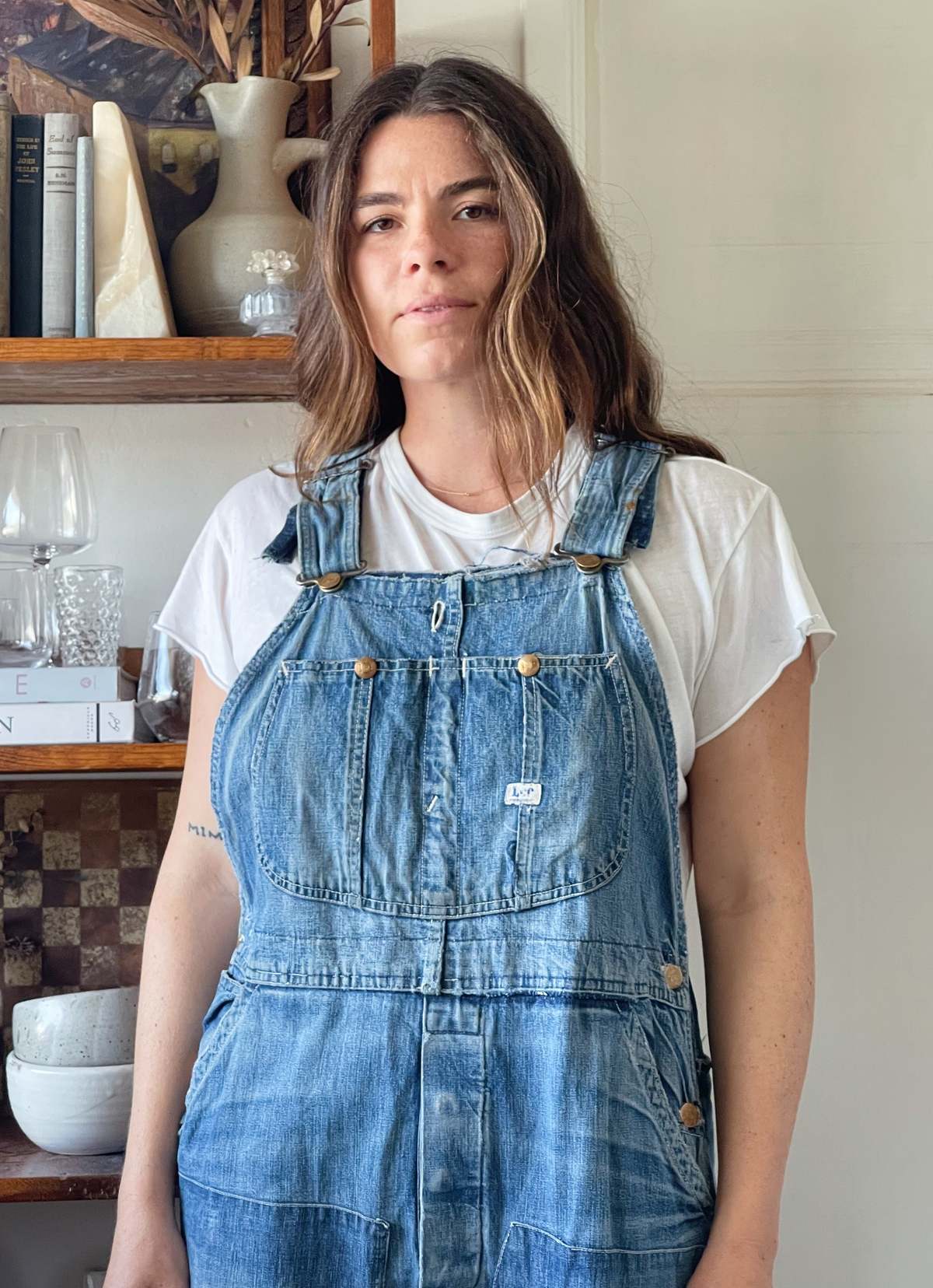 Rugged Patched Lee Overalls - Dark Wash | Garmentory