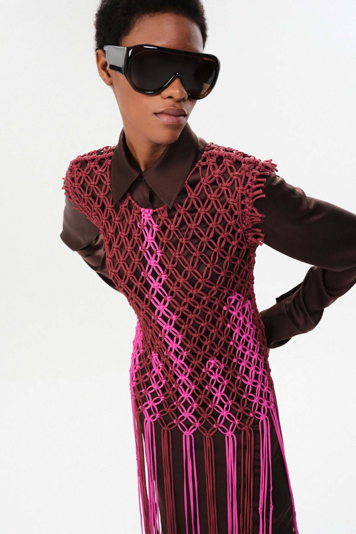 Maria Cher Aguara Silas Hand Tied Top - Bordeaux | Garmentory