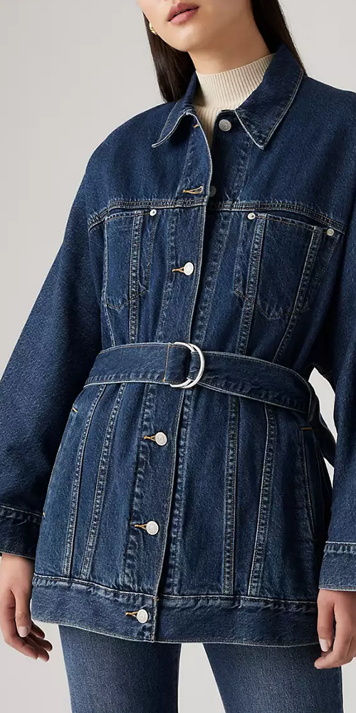 Levi's Belted Dolman Trucker Jacket - blue | Garmentory